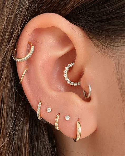 Best Ear Piercing Ideas Assolari Gold Cartilage Earrings Ear