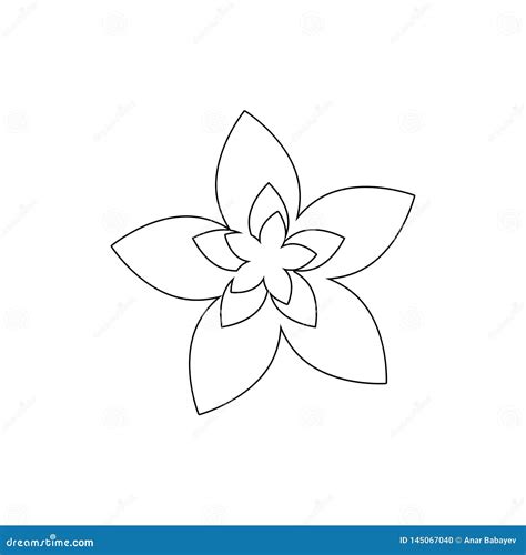 Icono Del Esquema De La Flor Ejemplo Del Vector De Las Flores Las