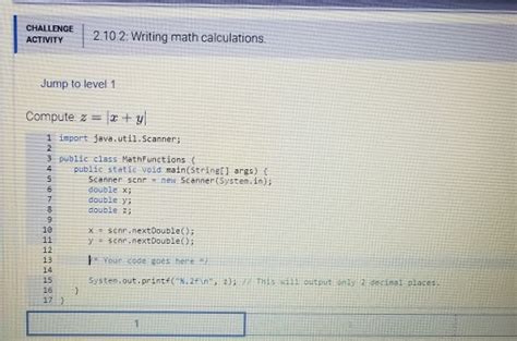 Solved Challenge Activity Writing Math Calculations Chegg