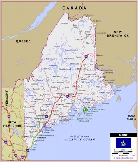 Nice Map Of Maine Maine Map Fall Vacations Grand Falls