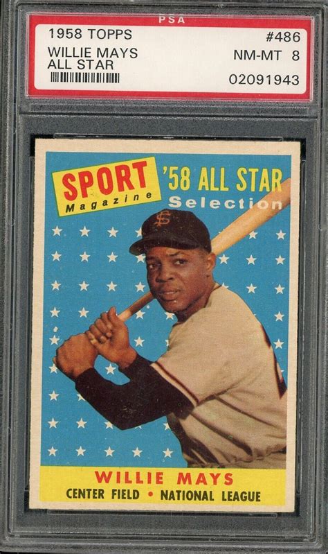 Willie Mays 1958 Topps 486 All Star Price Guide Sports Card Investor