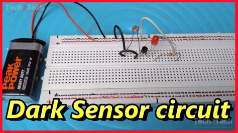 darkness detector circuit using ldr and transistor bc 547 breadboard project youtube