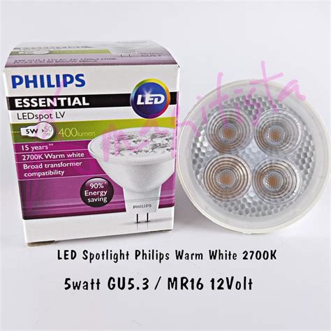 Jual Lampu Spotlight Philips LED 5 Watt 5w 12v Mr16 GU5 3 Tusuk 24d