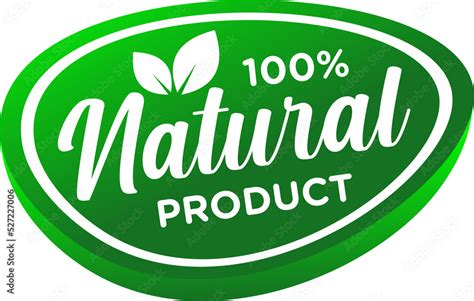 100 Percent Natural Label Sticker Badge Vector 100 Organic Vector