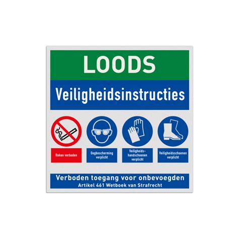 Veiligheidsbord Voor Loods Met PBM Veiligheidsinstructies Kopen