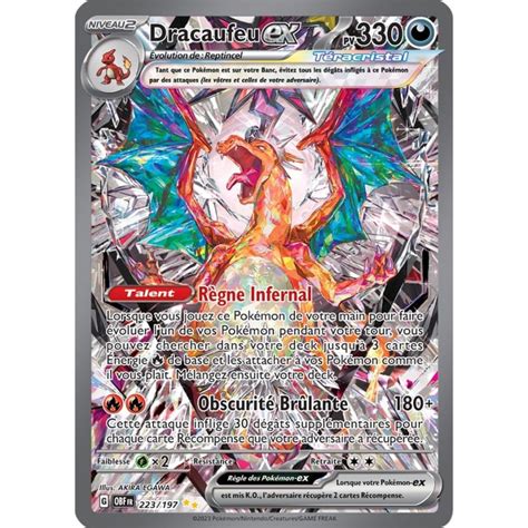 Dracaufeu ex 223 197 Carte Pokémon Illustration Spéciale Rare Neuve FR