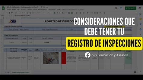 Cómo hacer un REGISTRO DE INSPECCIONES DE SEGURIDAD Y SALUD EN EL