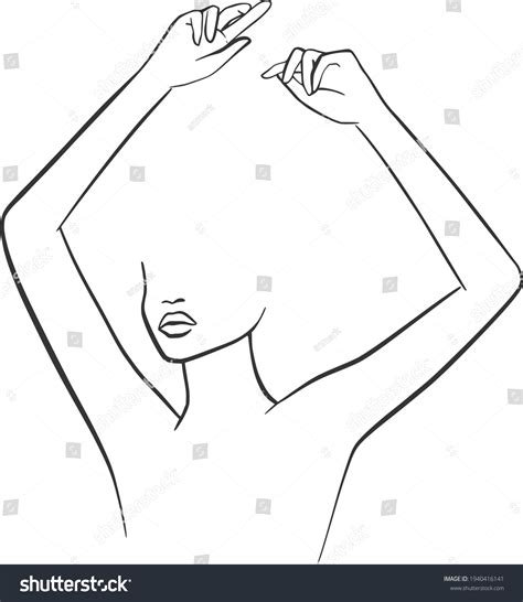 Stock vektor Naked Women Line Art Clipart Nude bez autorských