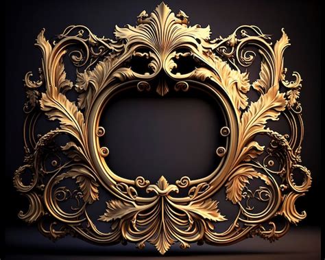Premium AI Image A Gold Frame With A Floral Design Ai Generated