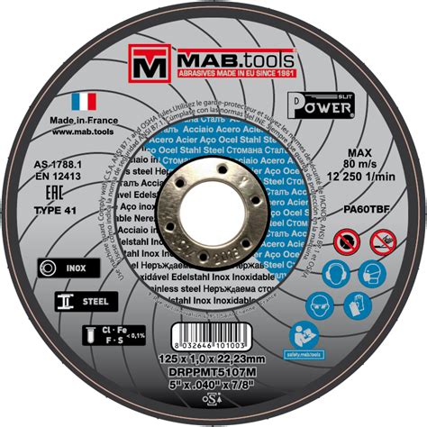 Lot de 25 disques à tronçonner 125 mm POWER MAB TOOLS OUTILLAGE