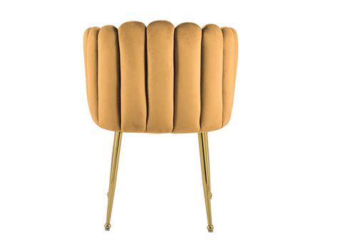 Chaise en velours moutarde pieds en métal doré HAYDEN