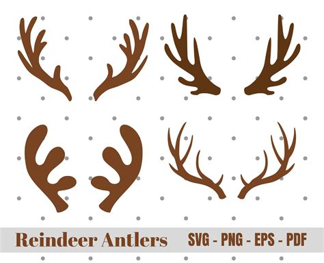 Reindeer Antlers SVG Deer Antlers Svg Christmas Svg Deer Svg Etsy