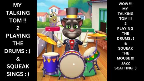 My Talking Tom In His Illusionist Suit Circus Top Hat Playing Drums