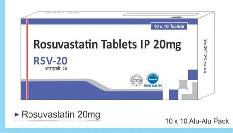 Rosuvastatin Tablets IP 20mg Athens Labs Ltd At Rs 115 Strip In