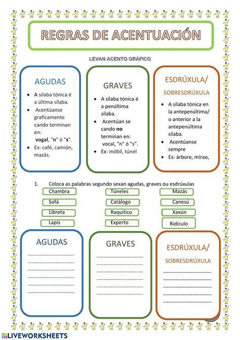Clasifica palabras agudas llanas y esdrújulas worksheet Artofit