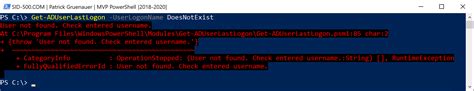 PowerShell Get Last Domain Logon With Get ADUserLastLogon SID 500