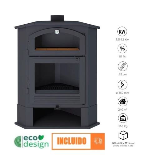 ESTUFA DE LEÑA FM MODELO CH 4 R CON HORNO DISNER