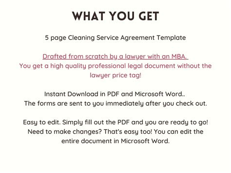Cleaning Contract Template Cleaning Service Agreement Housekeeper