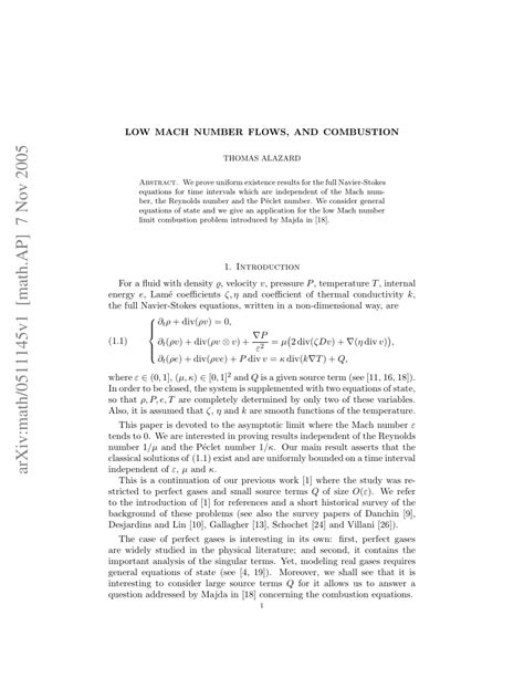 pdf low mach number flows and combustion