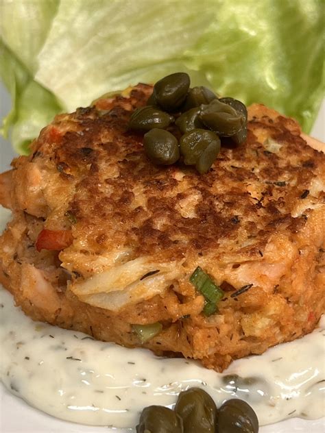 Salmon Cakes With Creamy Dill Sauce ChefHotDish Food