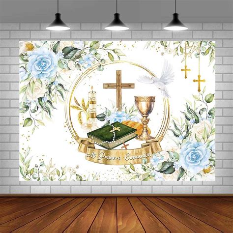 Amazon Aibiin X Ft Mi Primera Comuni N Backdrop Baptism Backdrop