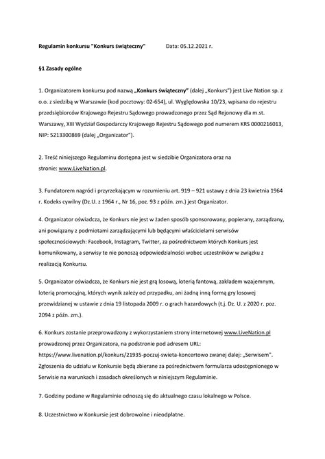 Regulamin Konkursu 8 12 Docx DocDroid