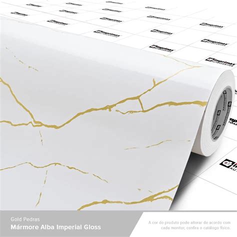 Vinil Adesivo Imprimax Gold Pedras Marmore Alba Imperial Gloss 1 22mt X