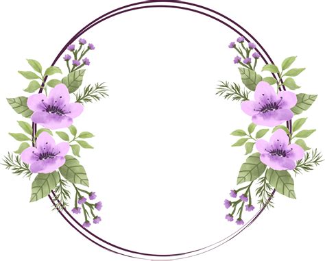 Elegant Purple Watercolor Flower Wreath Decoration 14179839 PNG