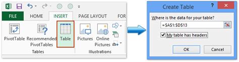 how to convert range to table or vice versa in excel