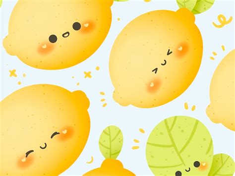 Cute Kawaii Printable Lemons Clipart Commercial Use PNG Etsy