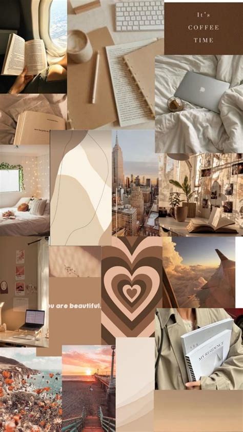 Wallpaper with beige Коллаж на стене спальни Творческие визитные