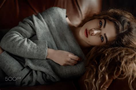 Wallpaper Model Brunette Looking At Viewer Gray Eyes Portrait