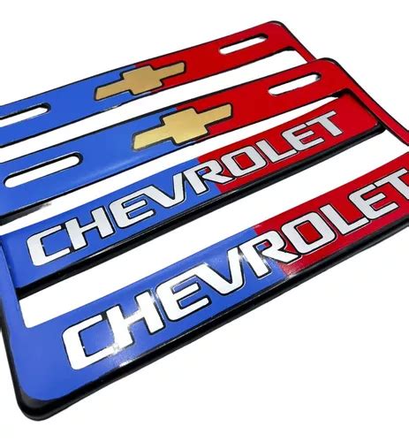 Par De Marcos Portaplacas Chevrolet Negro Tipo Europeo Ancho Mercadolibre