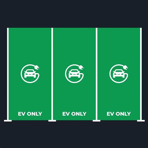 Electric EV Charging Parking Bay Markings Premium Triple Space