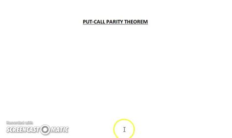 Put Call Parity Theorem