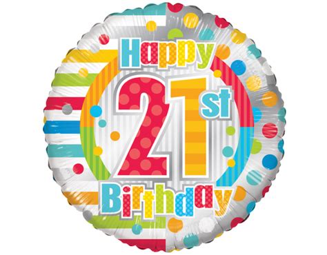 Helium Ballon Happy 21St Birthday 45cm Leeg Partywinkel