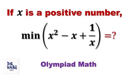find minimum value olympiad math youtube