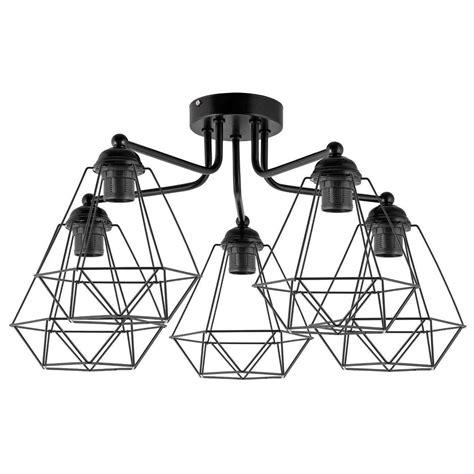 Druciana LAMPA Sufitowa VEN W 1201 5 Metalowa OPRAWA Klatki Plafon