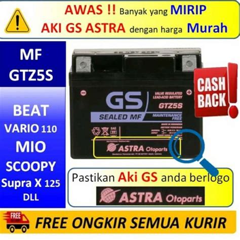 Promo Aki Motor GS ASTRA MF GSMF GTZ 5S Beat Vario110 Scoopy Supra