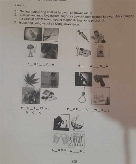 Solved Panuto Suriing Mabuti Ang Apat Na Larawan Sa Bawat Kahon