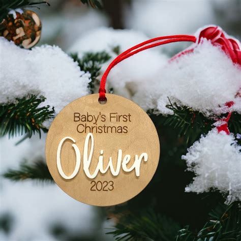 Personalized Babys 1st Christmas Ornament 2023 Custom Baby Keepsake