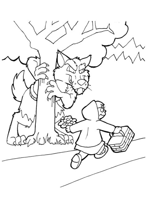 Coloriage Loup Petit Chaperon Rouge Sur Hugolescargot