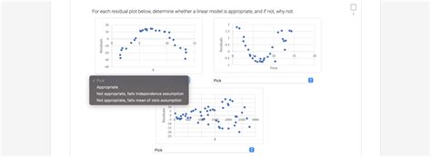 [solved] for each residual plot below determine whether a linear model is course hero