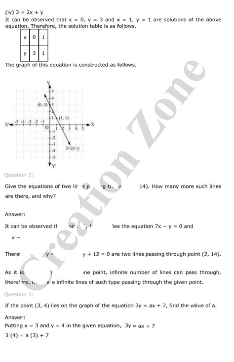 class 9 chapter 4 linear equations in two variables