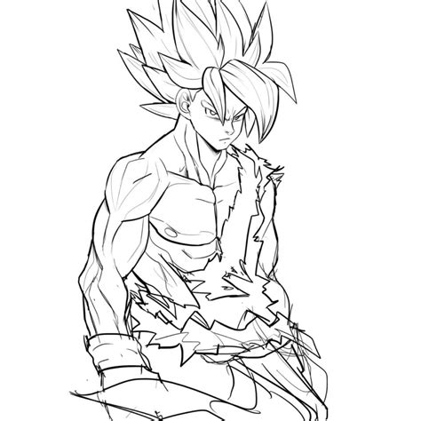 Coloriage Goku Ultra Instinct à imprimer