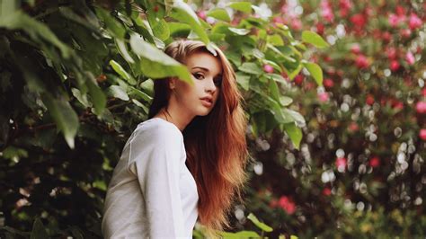 Sunlight Trees Forest Women Outdoors Women Model Depth Of Field Long Hair Nature