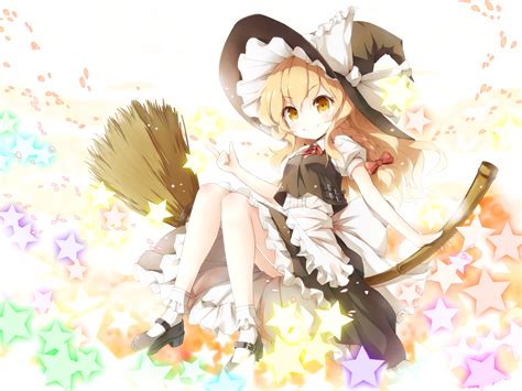 Hình nền hình minh họa tóc dài Anime cô gái Mắt vàng Touhou