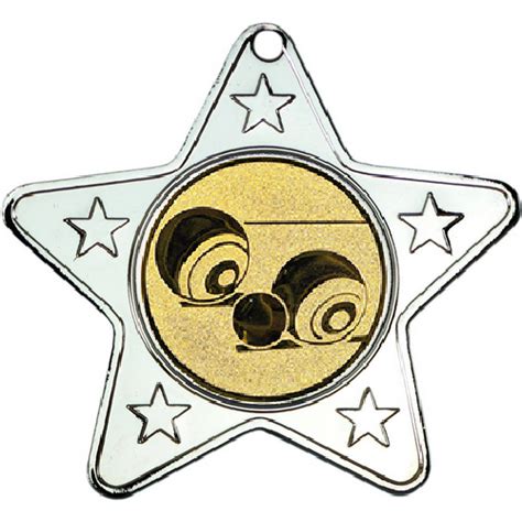Lawn Bowls Star Shaped Medal Silver 50mm Buy Online In UK