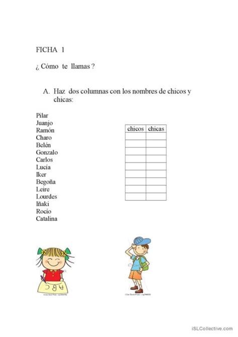 8 Llamarse Español ELE hojas de trabajo pdf doc