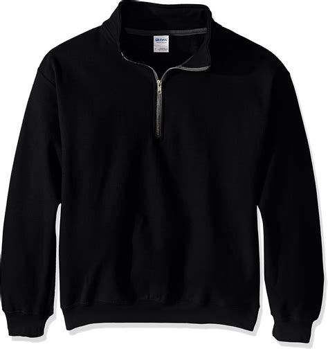 Gildan Men S Fleece Quarter Zip Cadet Collar Sweatshirt Black X Large